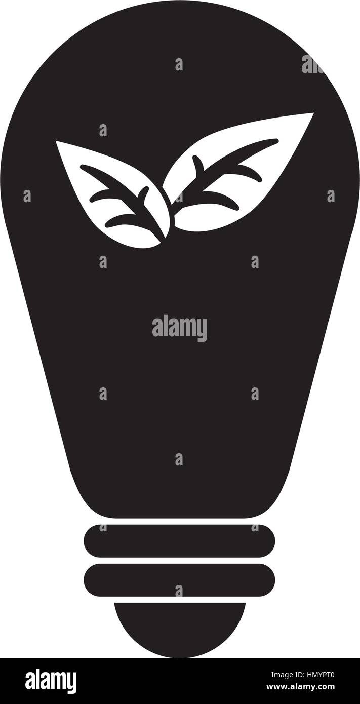bulb environment ecological energy leaf pictogram Stock Vector Image ...