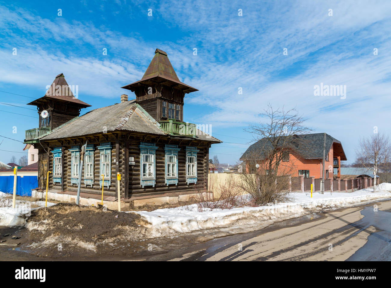 Tutaev, Russia - March 28, 2016. Architecture and general view of town ...