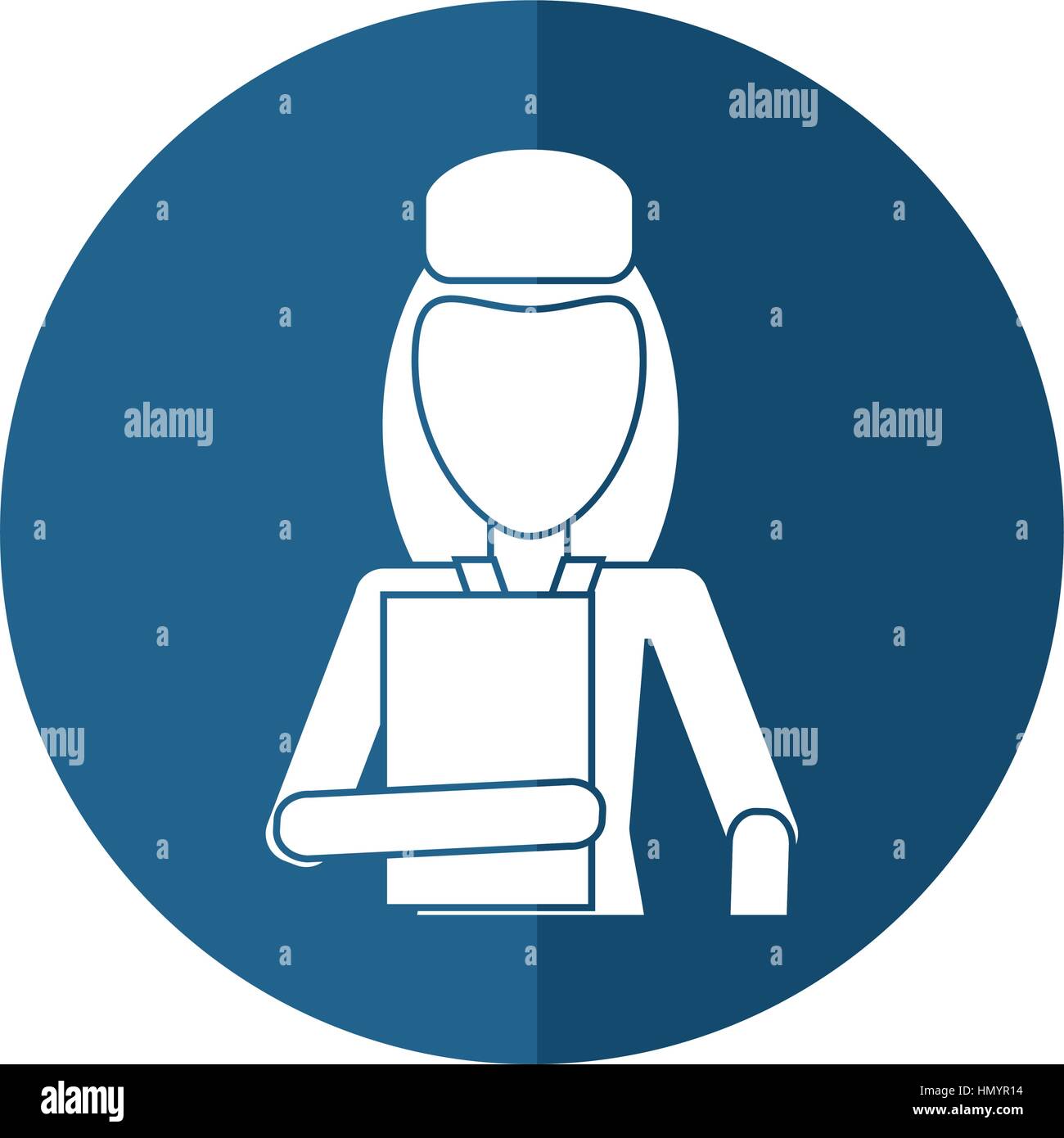 woman hat employee holding folder shadow Stock Vector Image & Art - Alamy
