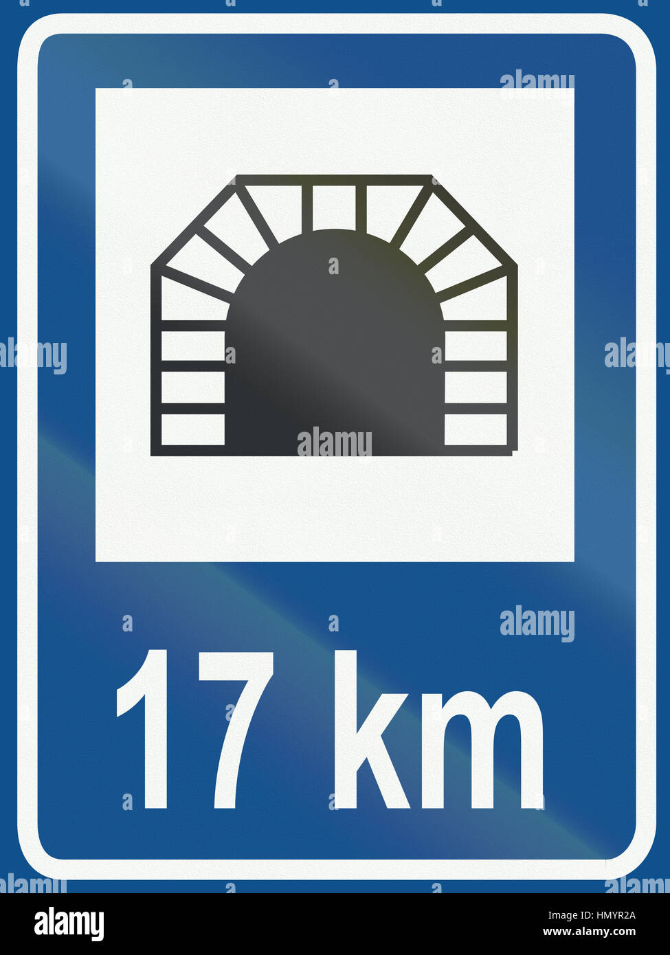 Dutch traffic sign - Tunnel with distance Stock Photo - Alamy