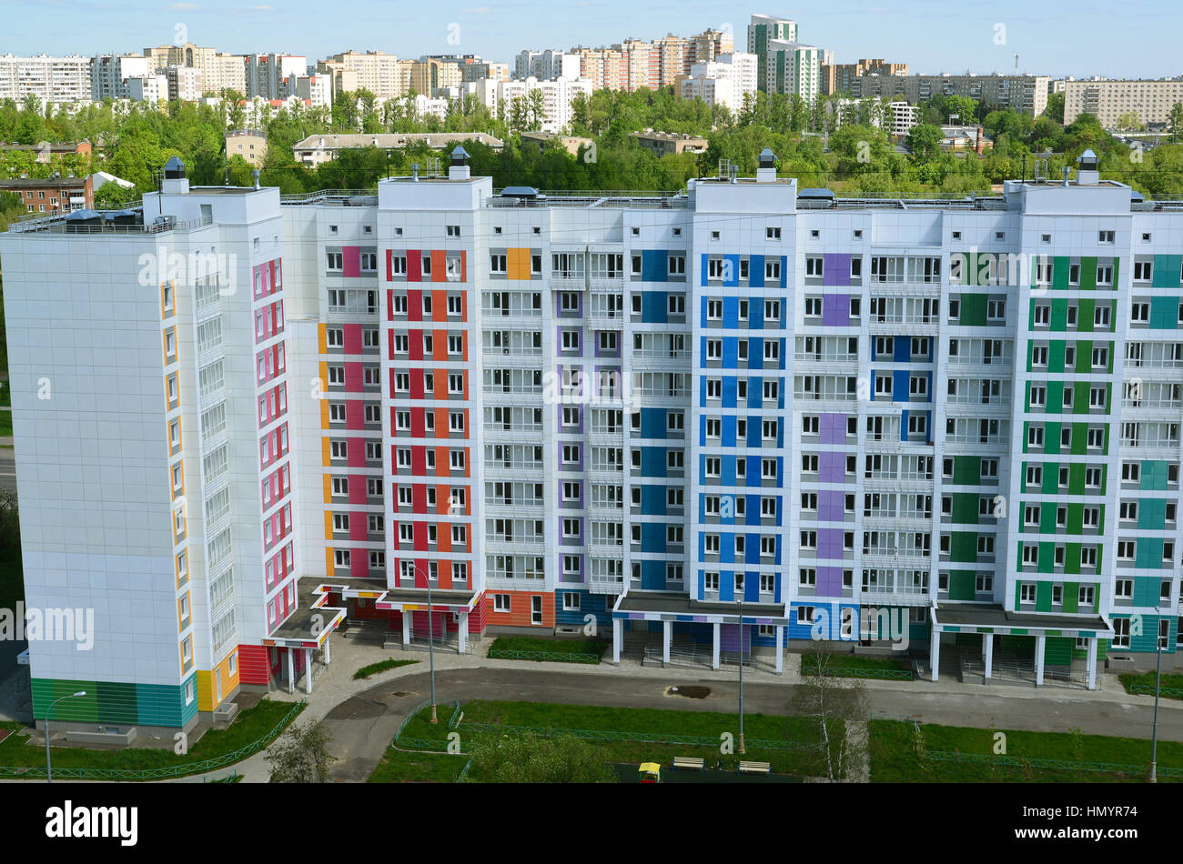New modern panel house in Zelenograd, Russia Stock Photo - Alamy