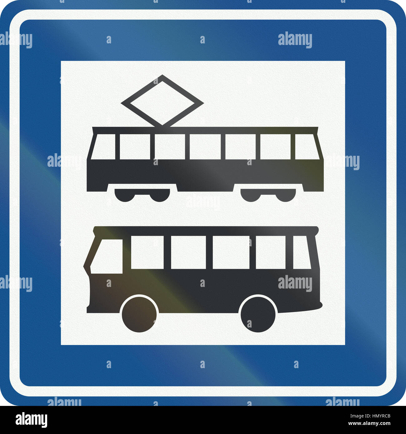 Netherlands road sign L3 - Bus or tram stop Stock Photo - Alamy