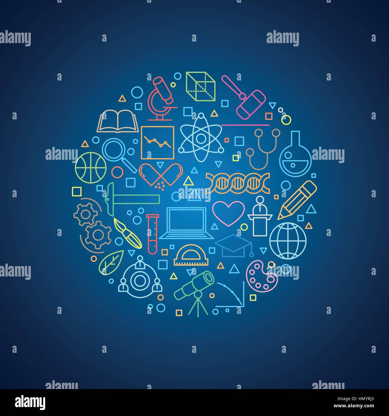 Vector all sciences concept line icon collection Stock Vector Image ...