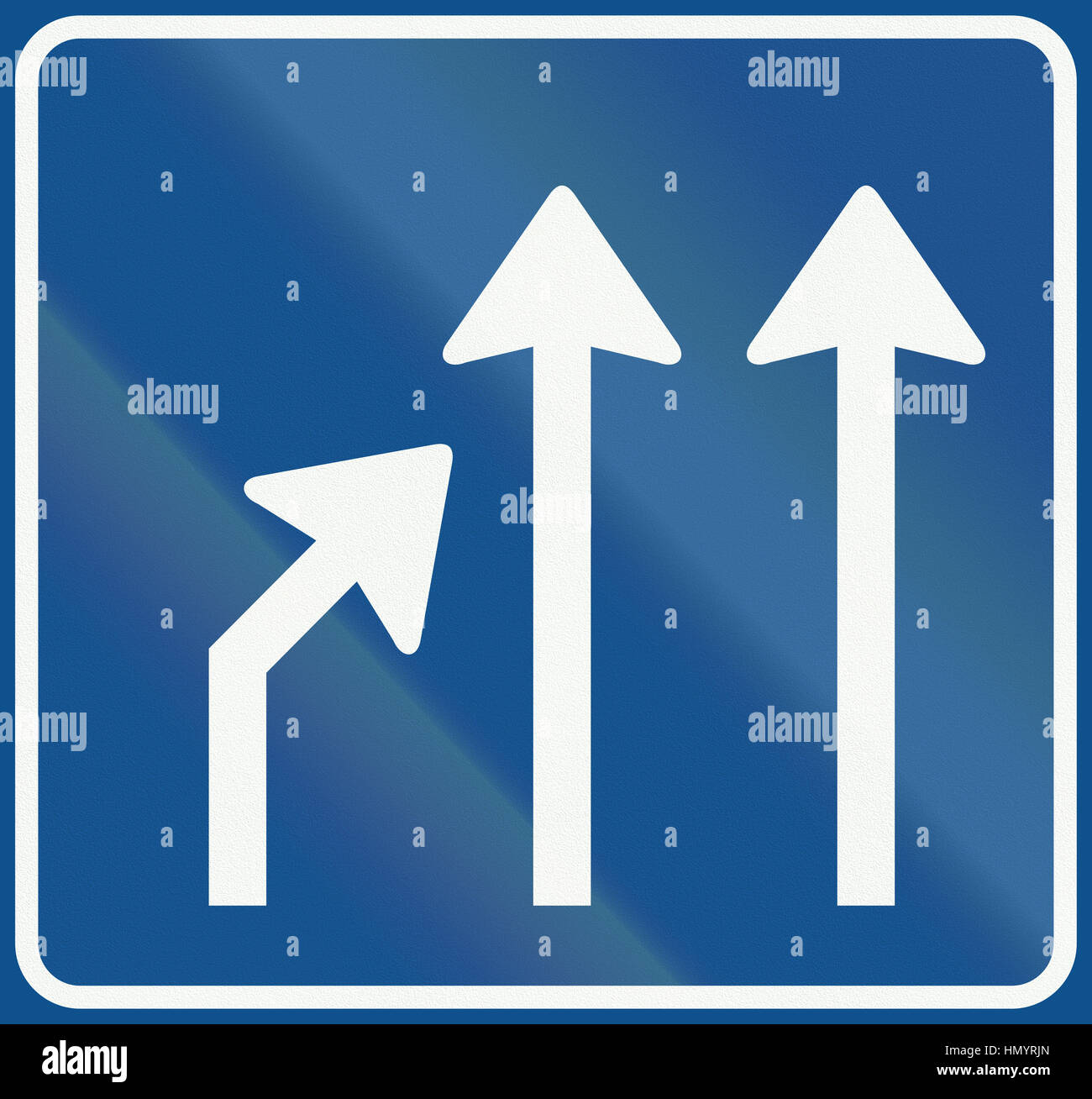 Netherlands road sign L5 - End of lane Stock Photo - Alamy
