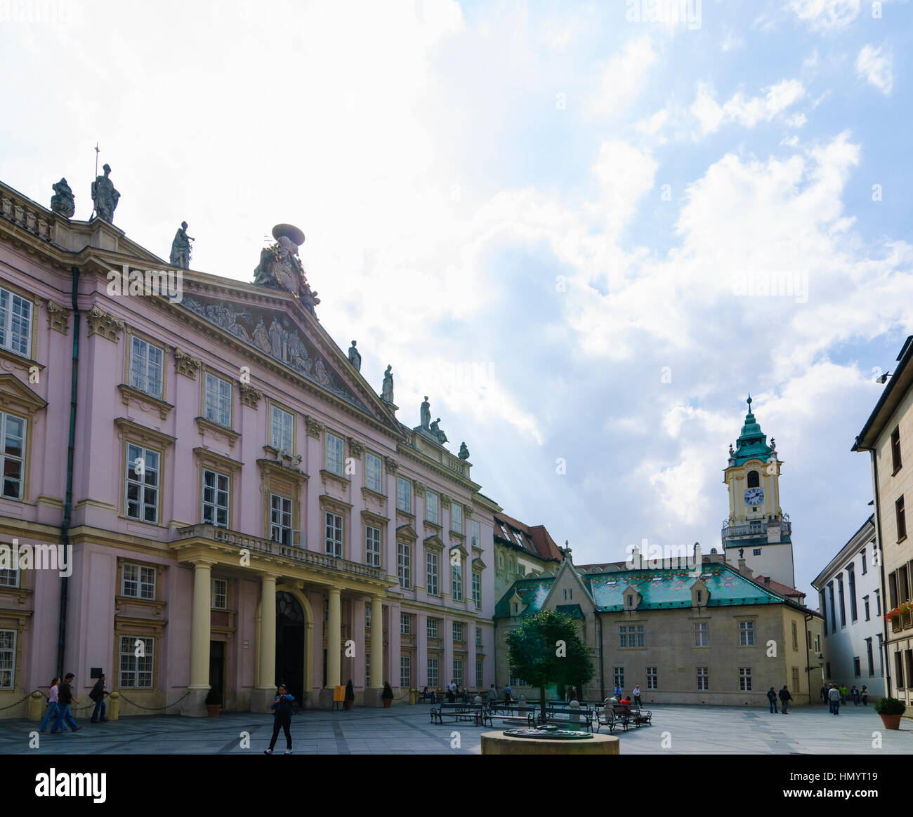 Bratislava (Pressburg): Old town; Primatial Palais, today New Town Hall ...
