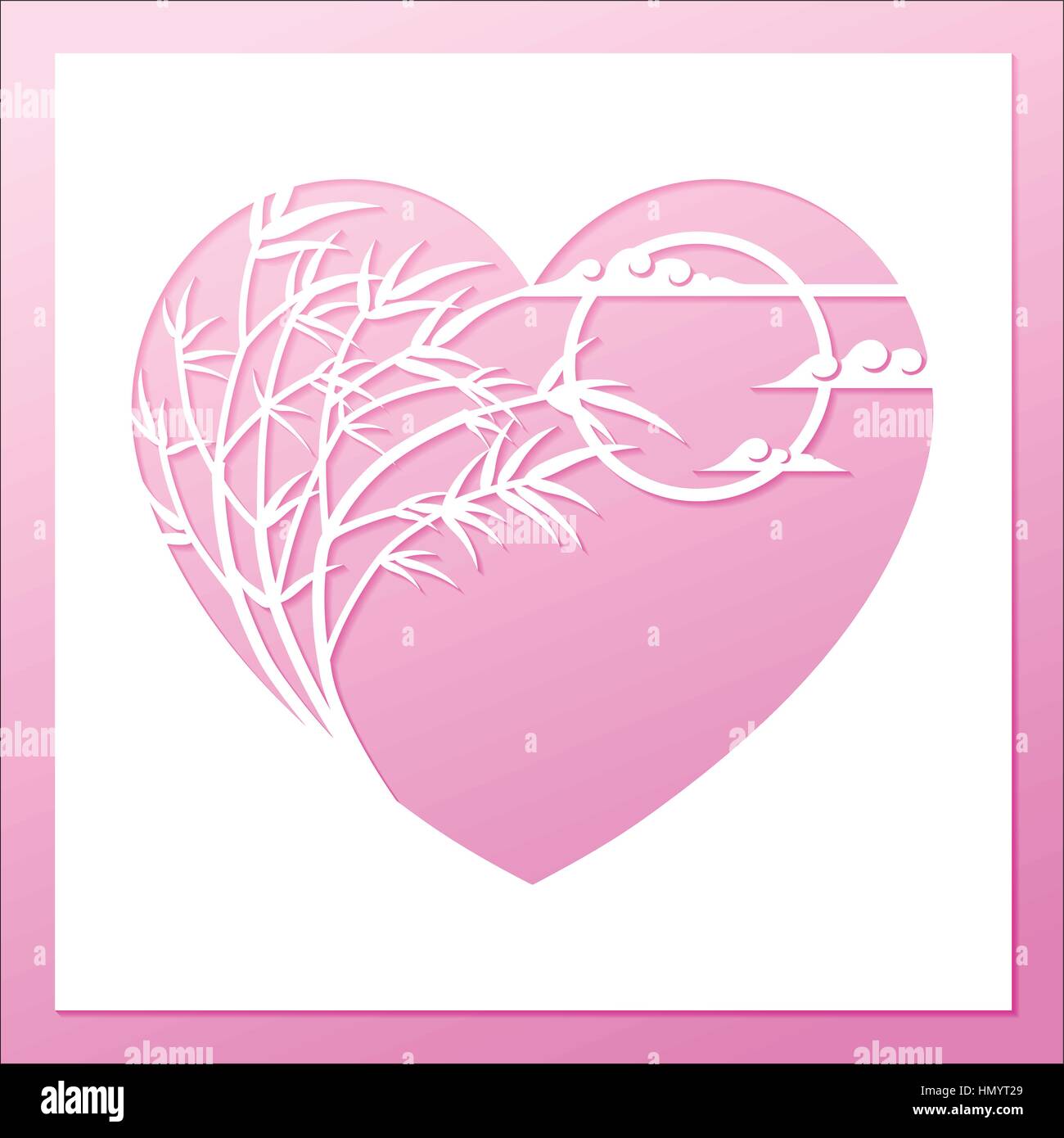 Pink heart cutout romantic Stock Vector Images - Alamy