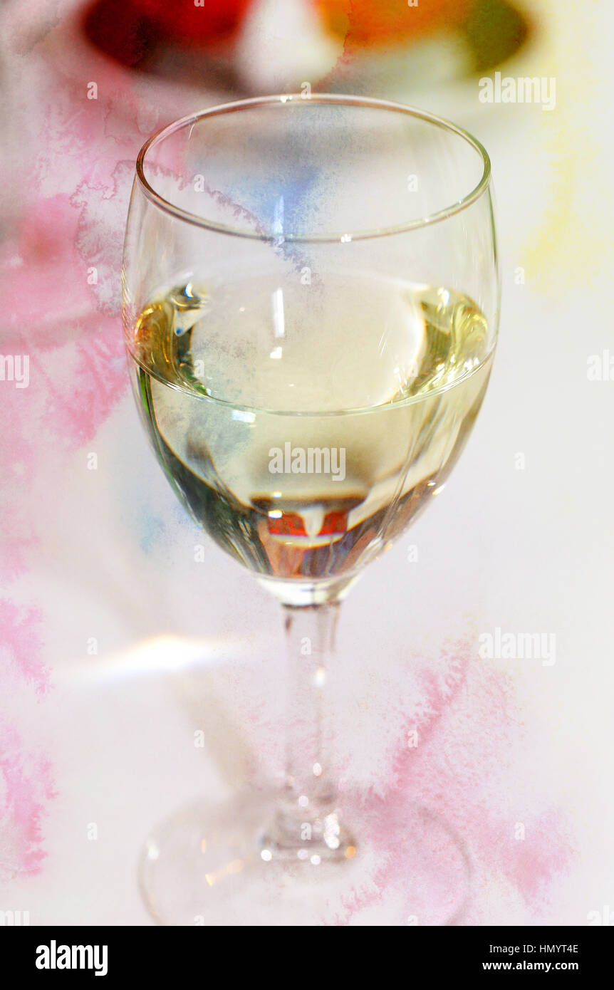 Photos glass of white wine on a light background Stock Photo - Alamy