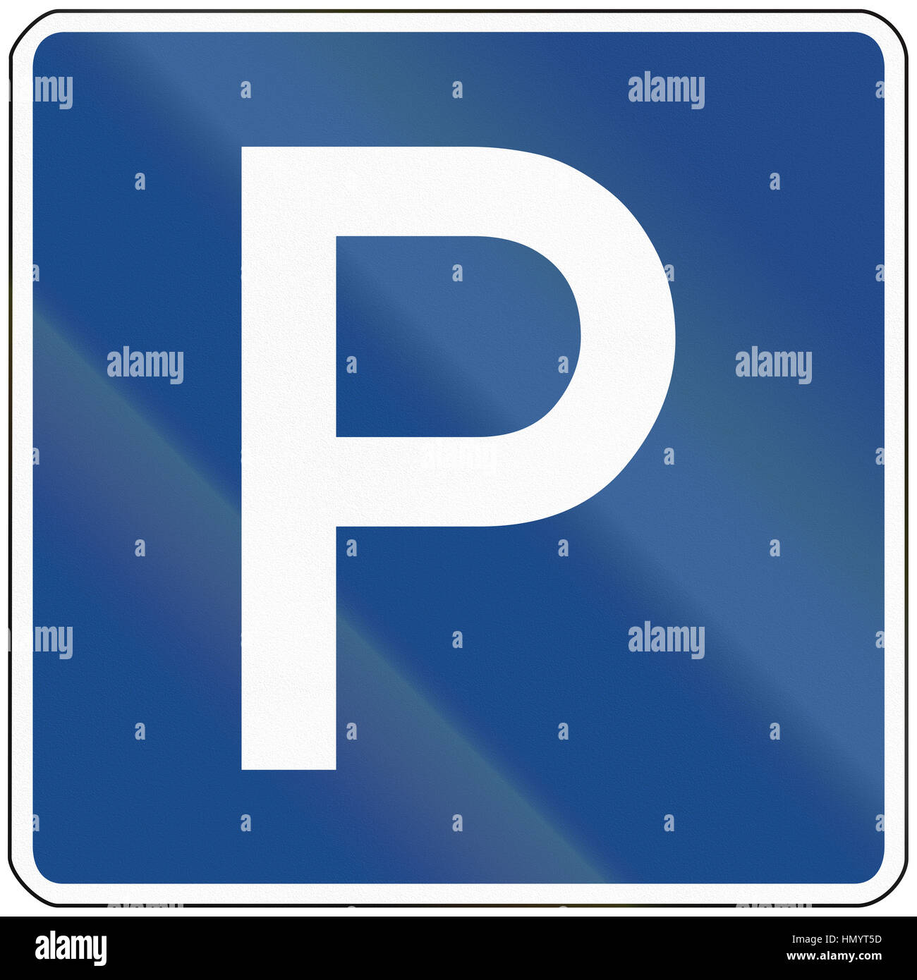 A German regulatory road sign: Parking lot Stock Photo - Alamy