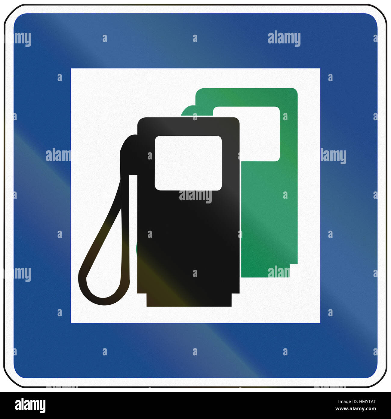 German information sign: Filling station with also LPG Stock Photo - Alamy