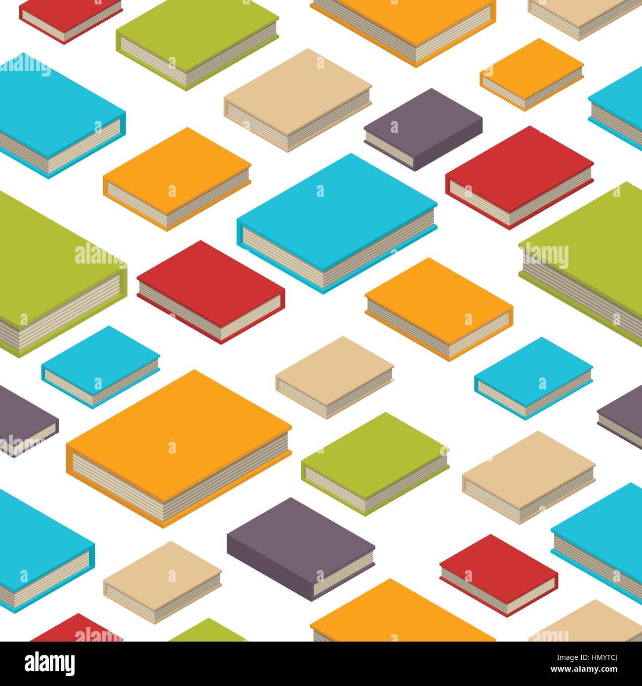 Seamless pattern of books. Isometric flat style Stock Vector Image ...