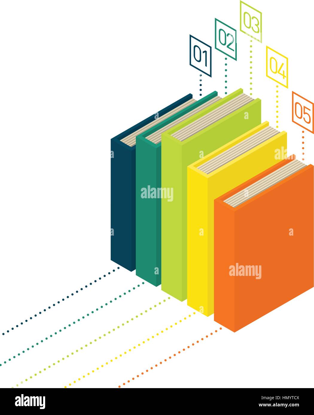 Books diagram infographic. Isometric flat vector Stock Vector Image ...