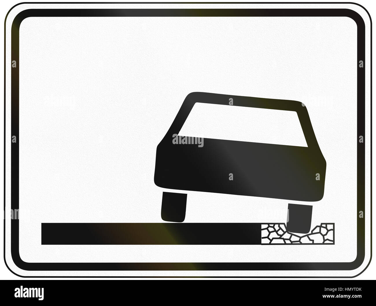 German traffic sign indicating a soft shoulder Stock Photo - Alamy