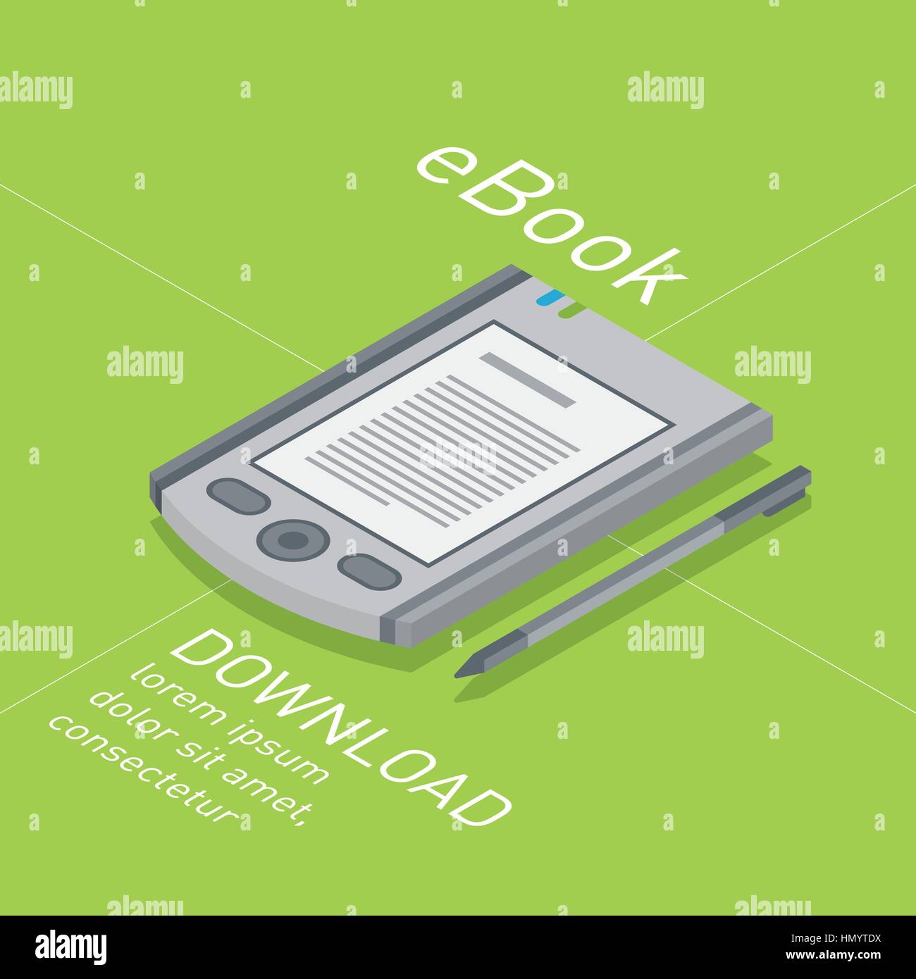 Electronic books icon. Isometric flat vector Stock Vector Image & Art ...