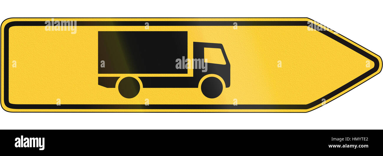 A German regulatory sign - Lorry route Stock Photo - Alamy
