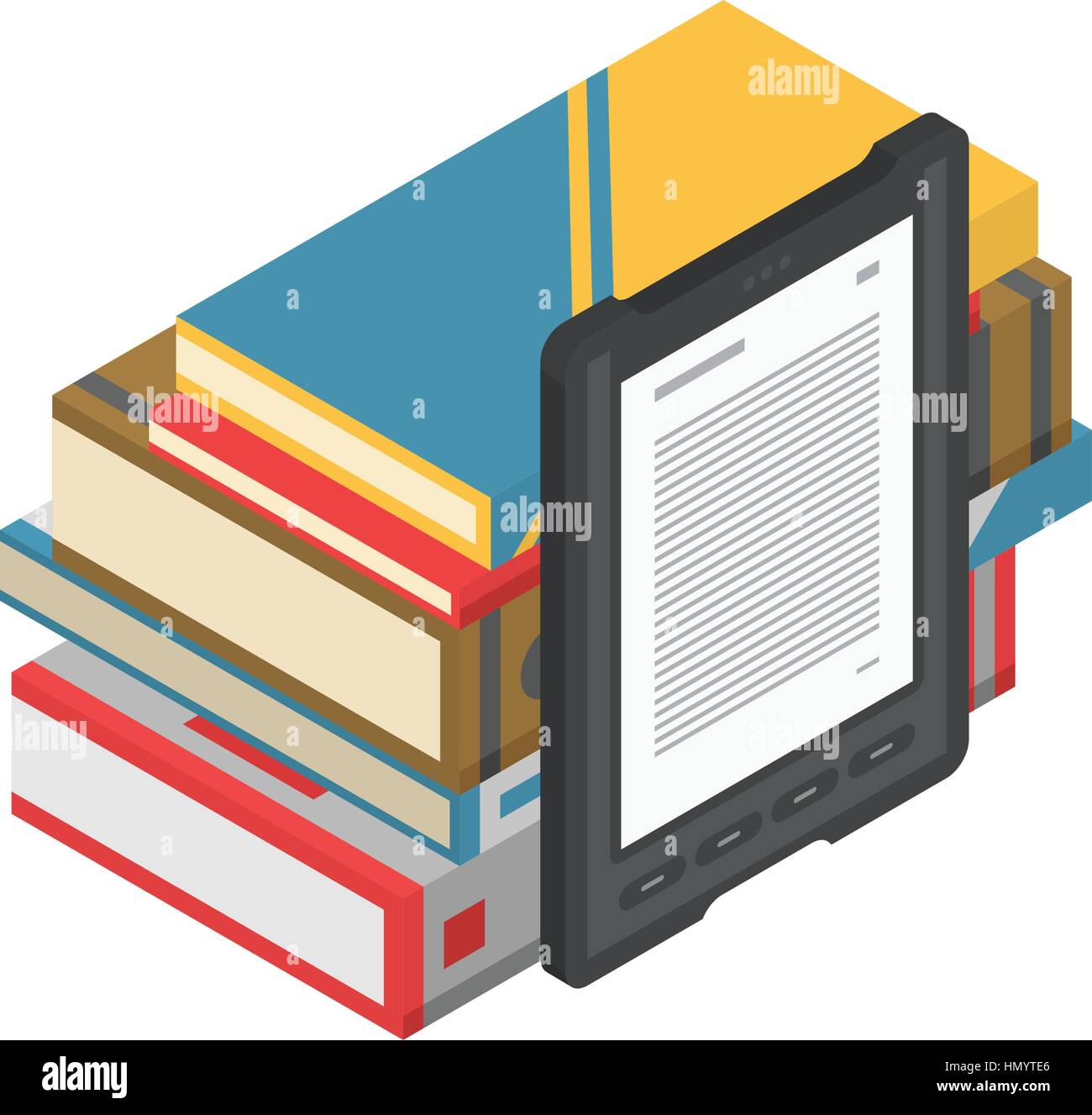 Electronic books icon. Isometric flat vector Stock Vector Image & Art ...
