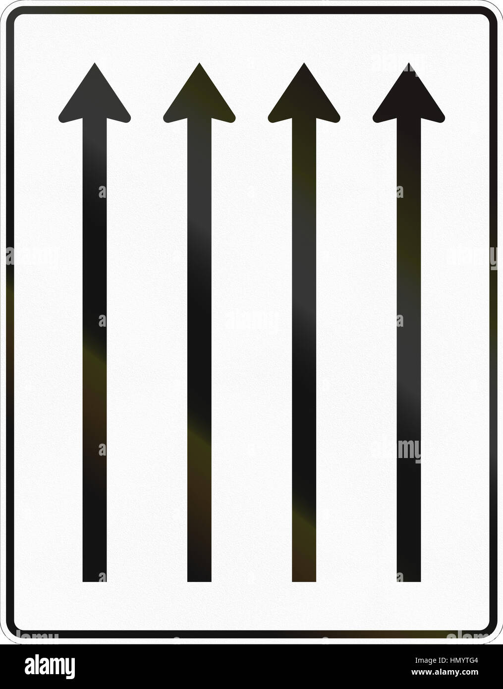Information sign about lanes in Germany - Four lanes straight Stock ...