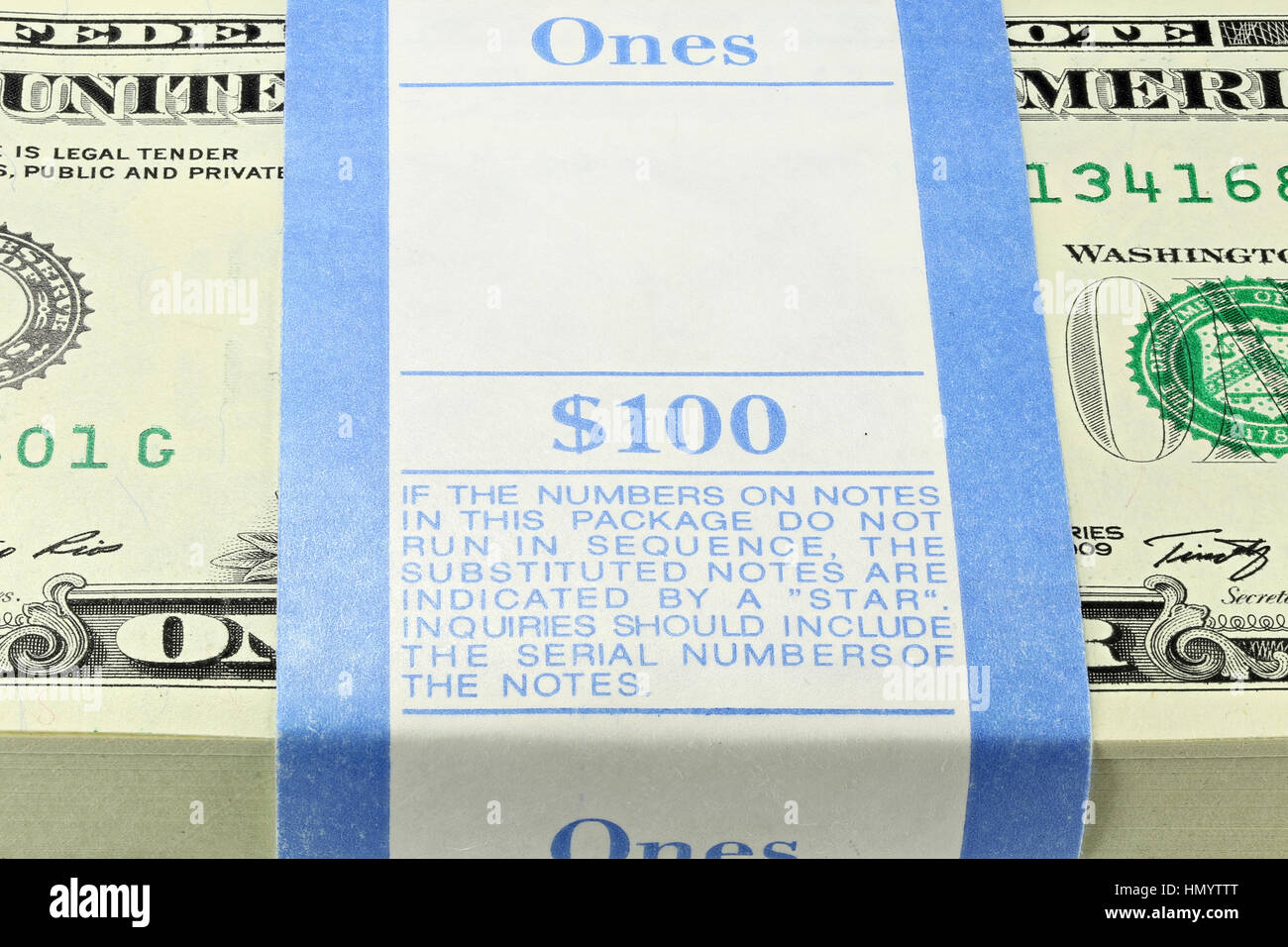 bundle of 1 US Dollar notes Stock Photo - Alamy