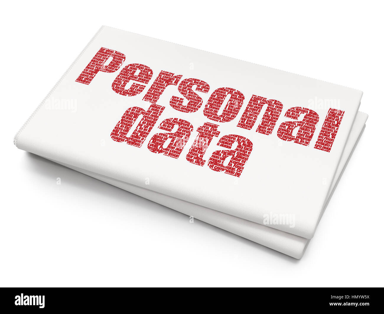 Information concept: Pixelated red text Personal Data on Blank ...