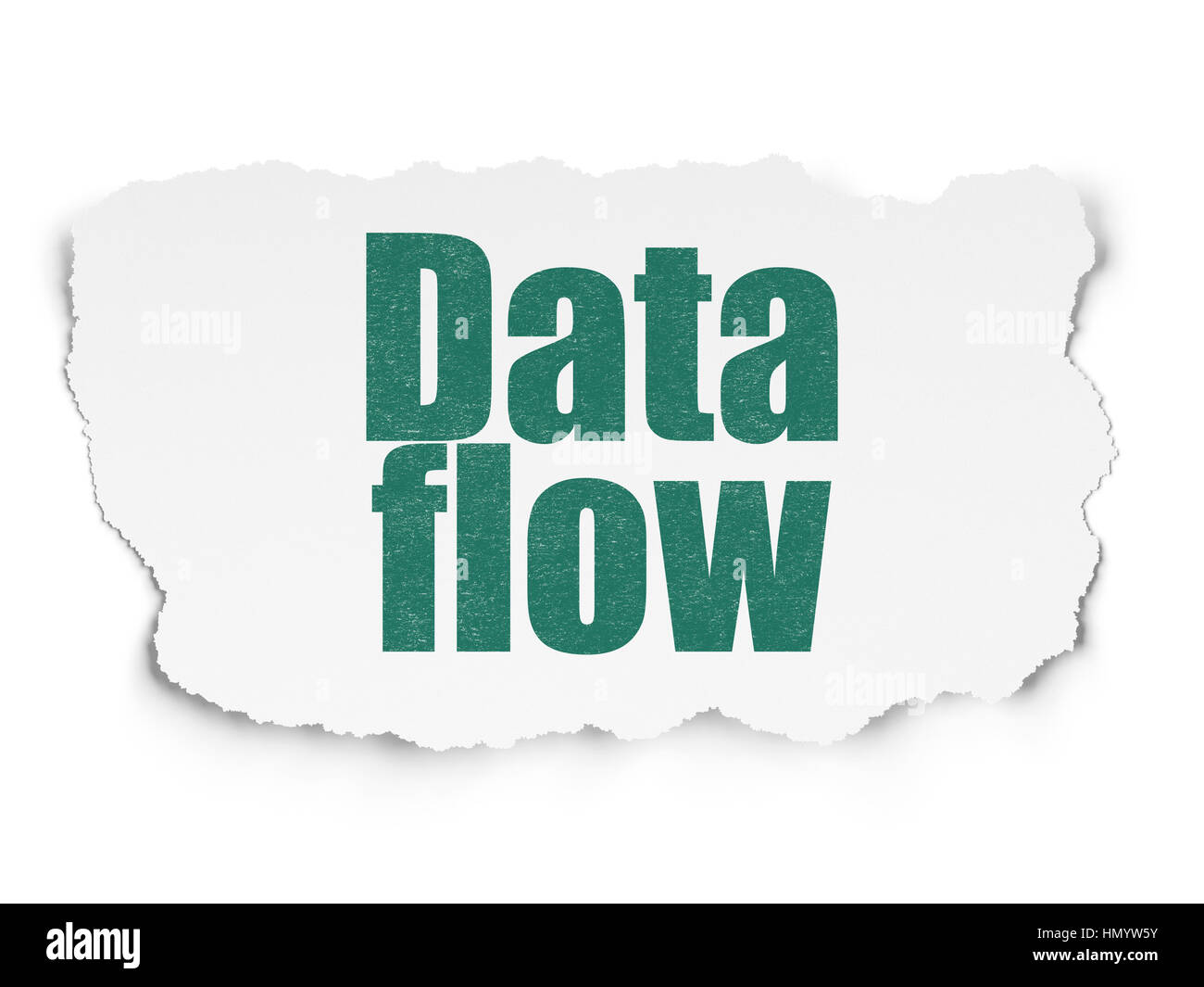 Information concept: Painted green text Data Flow on Torn Paper ...