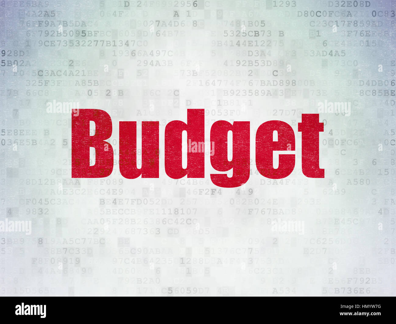 Currency concept: Painted red word Budget on Digital Data Paper ...