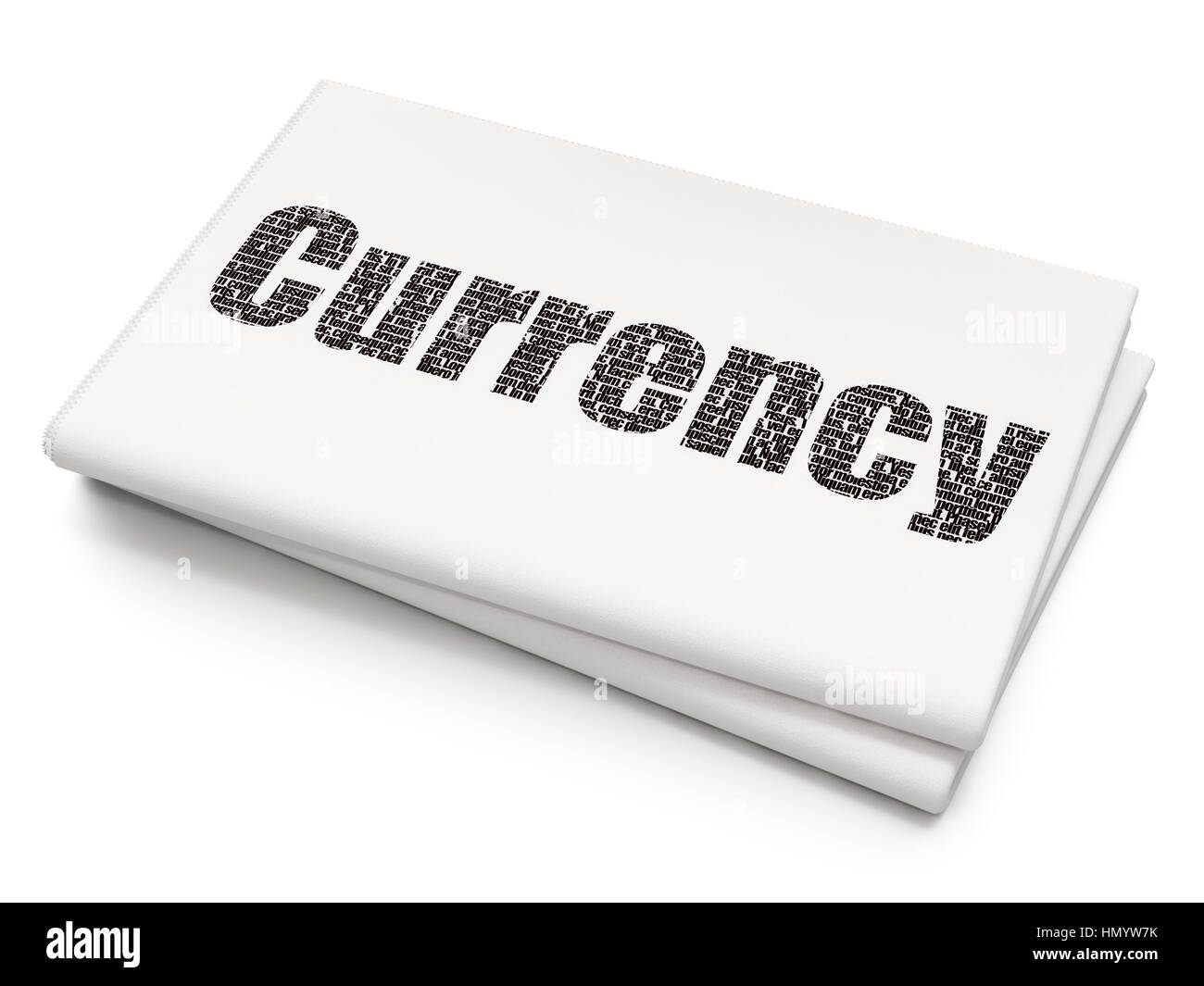 Money concept: Pixelated black text Currency on Blank Newspaper ...