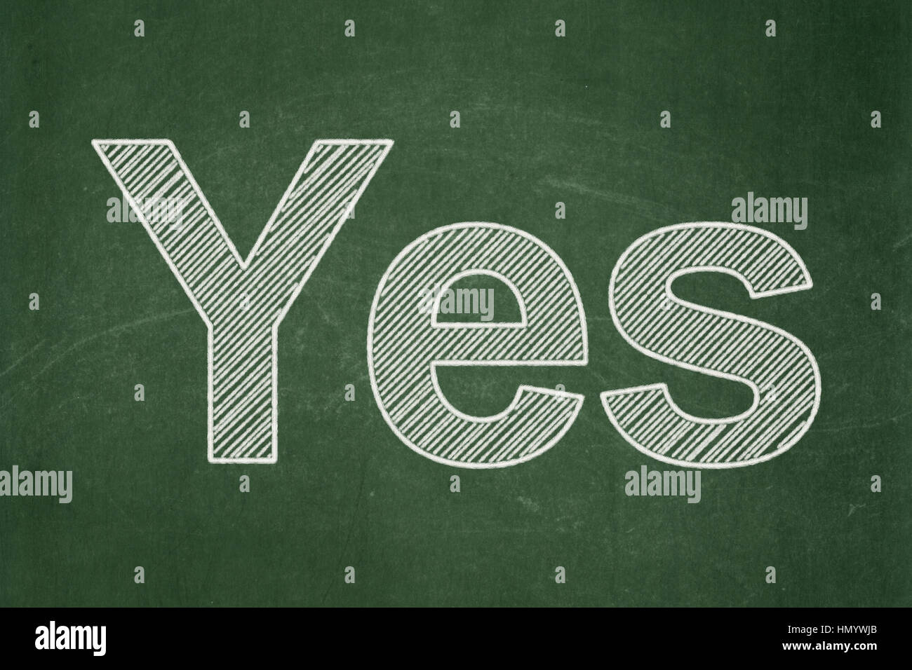 Finance concept: text Yes on Green chalkboard background Stock Photo ...