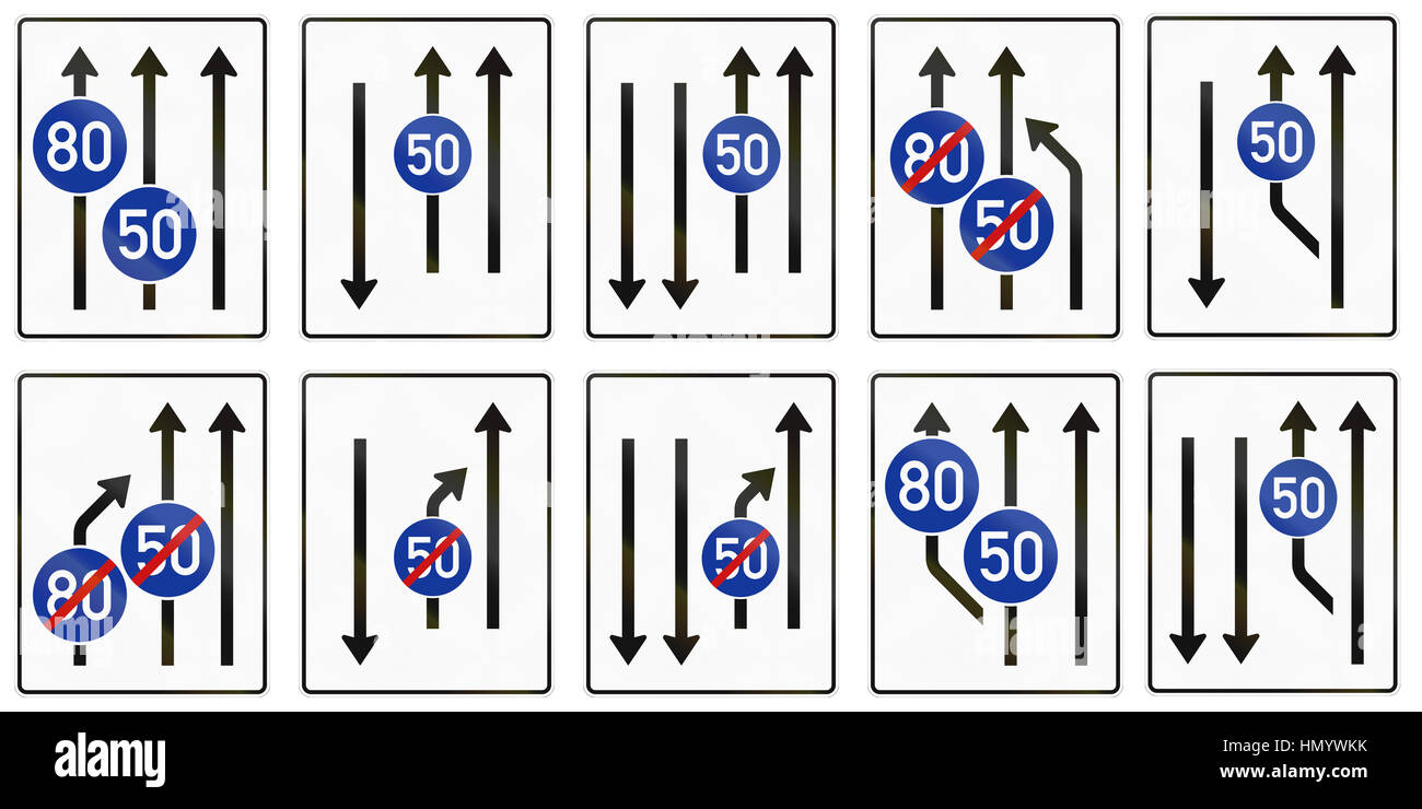 Merge lane signs hi-res stock photography and images - Alamy