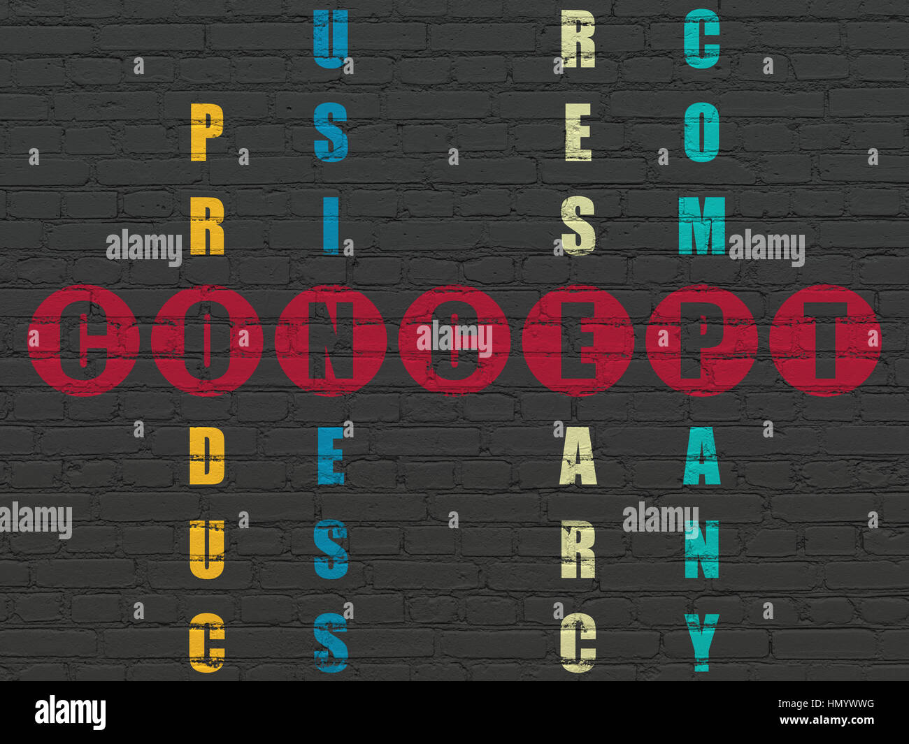 Advertising concept: Painted red word Concept in solving Crossword ...