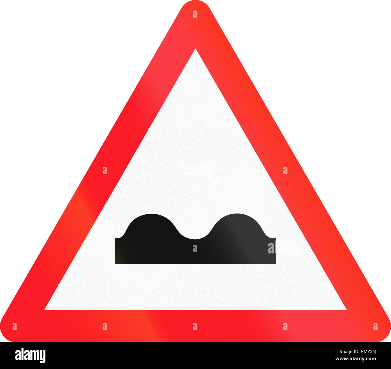 Warning sign used in Switzerland - uneven road Stock Photo - Alamy