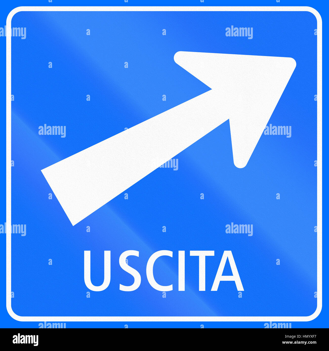 Road sign used in Switzerland - Exit sign in Italian Stock Photo - Alamy
