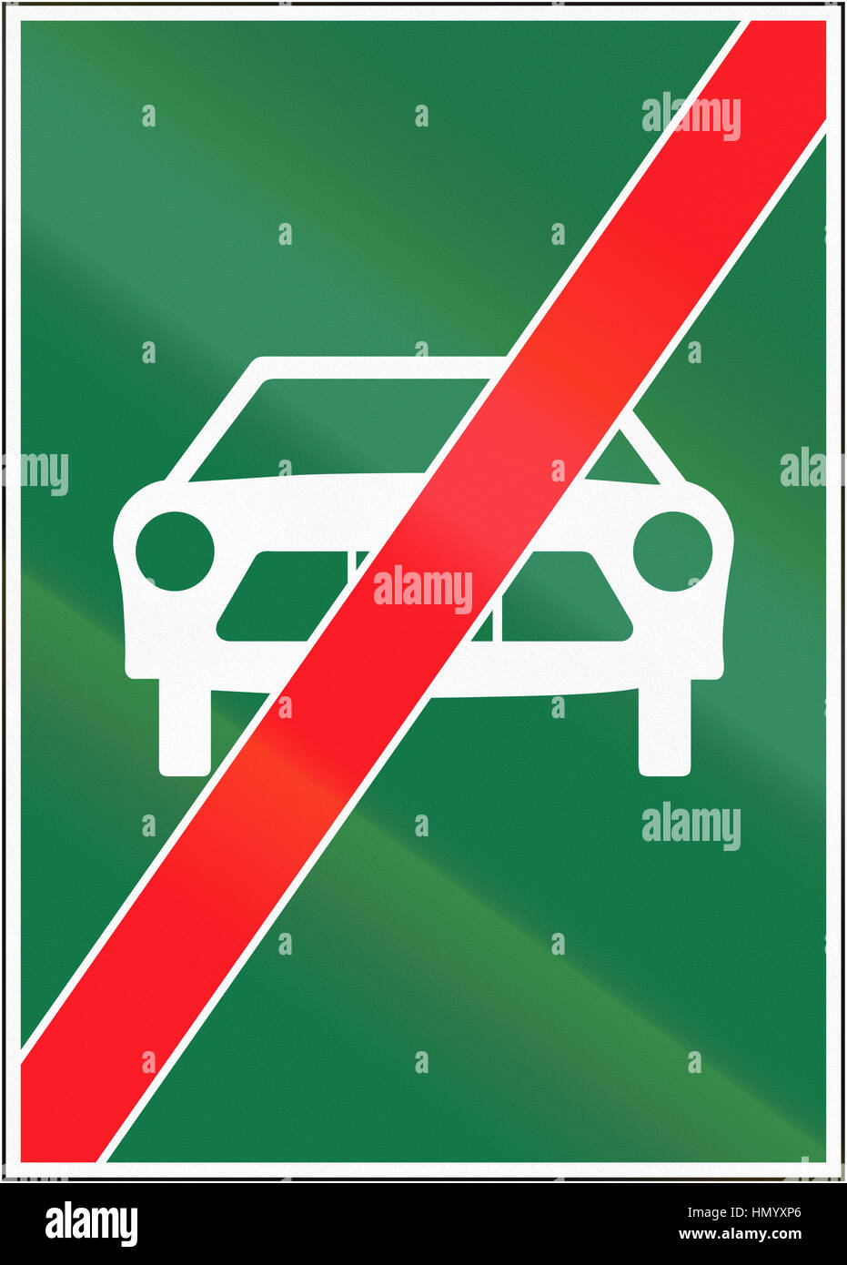 Road sign used in Switzerland - End of fast-traffic highway Stock Photo ...
