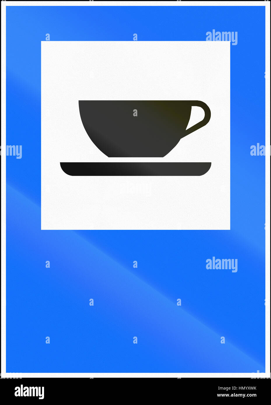 Road sign used in Switzerland - Refreshments Stock Photo - Alamy