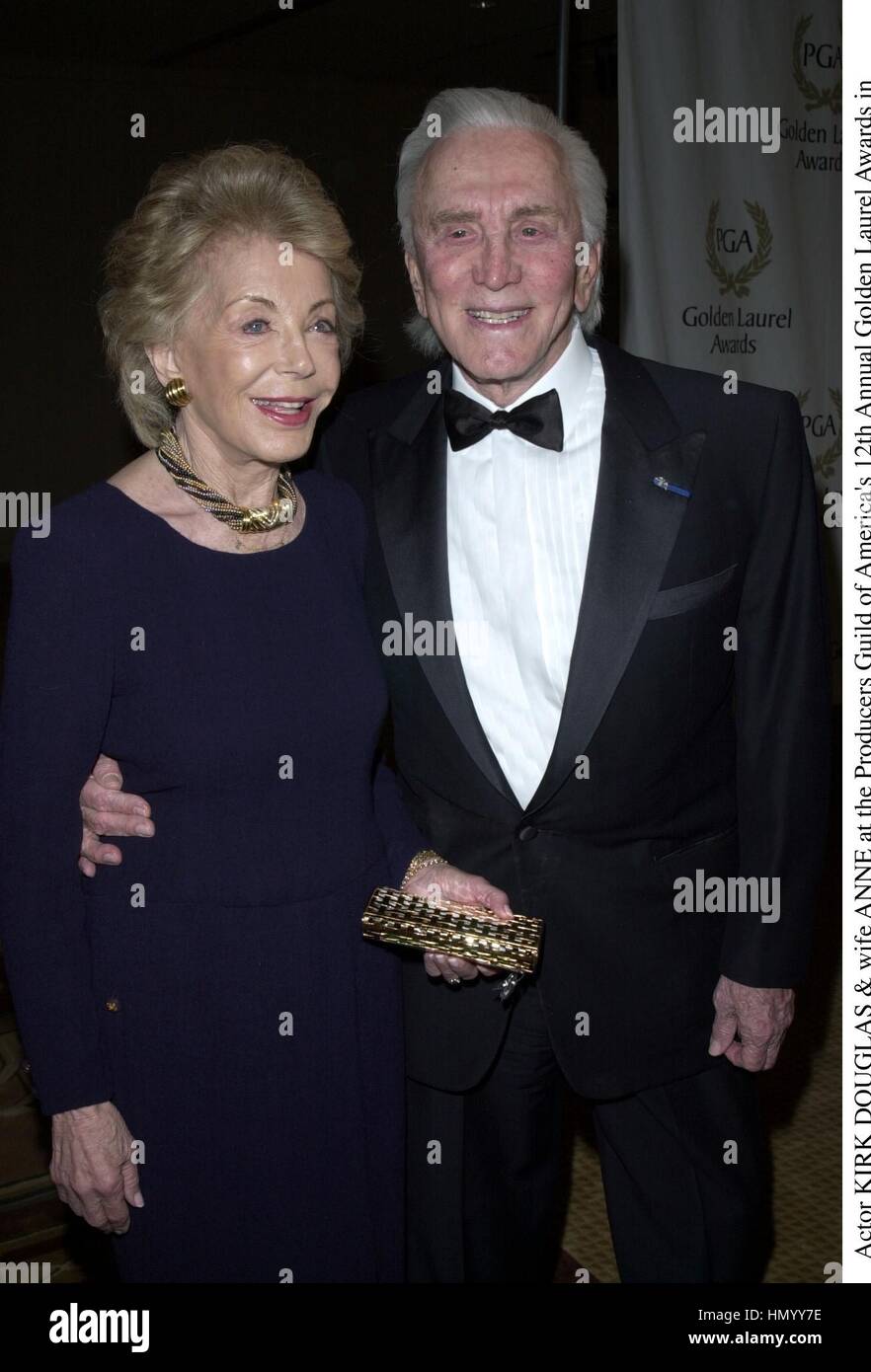 Actor KIRK DOUGLAS & wife ANNE at the Producers Guild of America's 12th Annual Golden Laurel ...