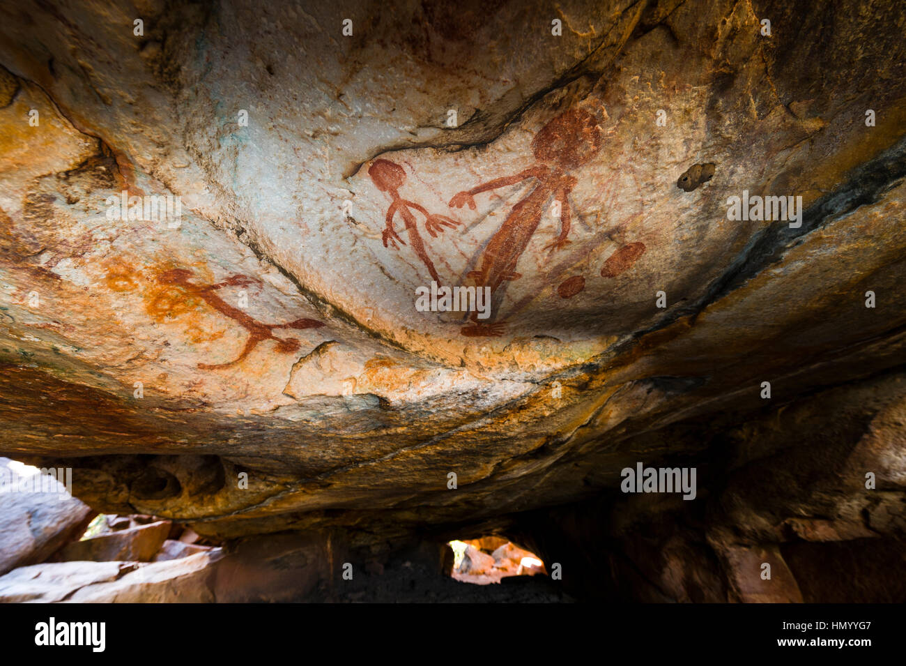 Ancient Aboriginal Gwion Gwion rock paintings also know as Bradshaw ...