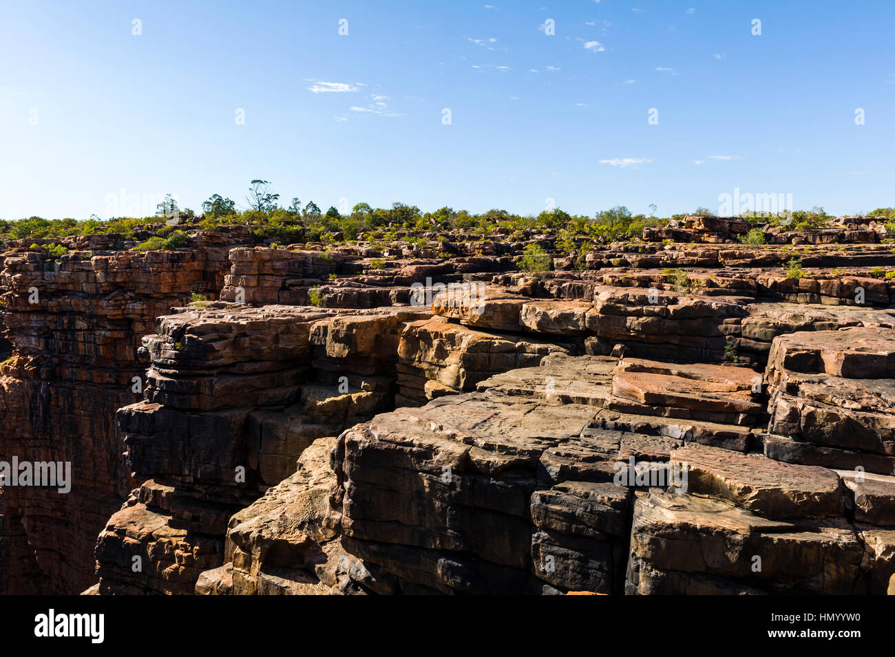 Erosion on a sandstone plateau from wet season flooding Stock Photo - Alamy
