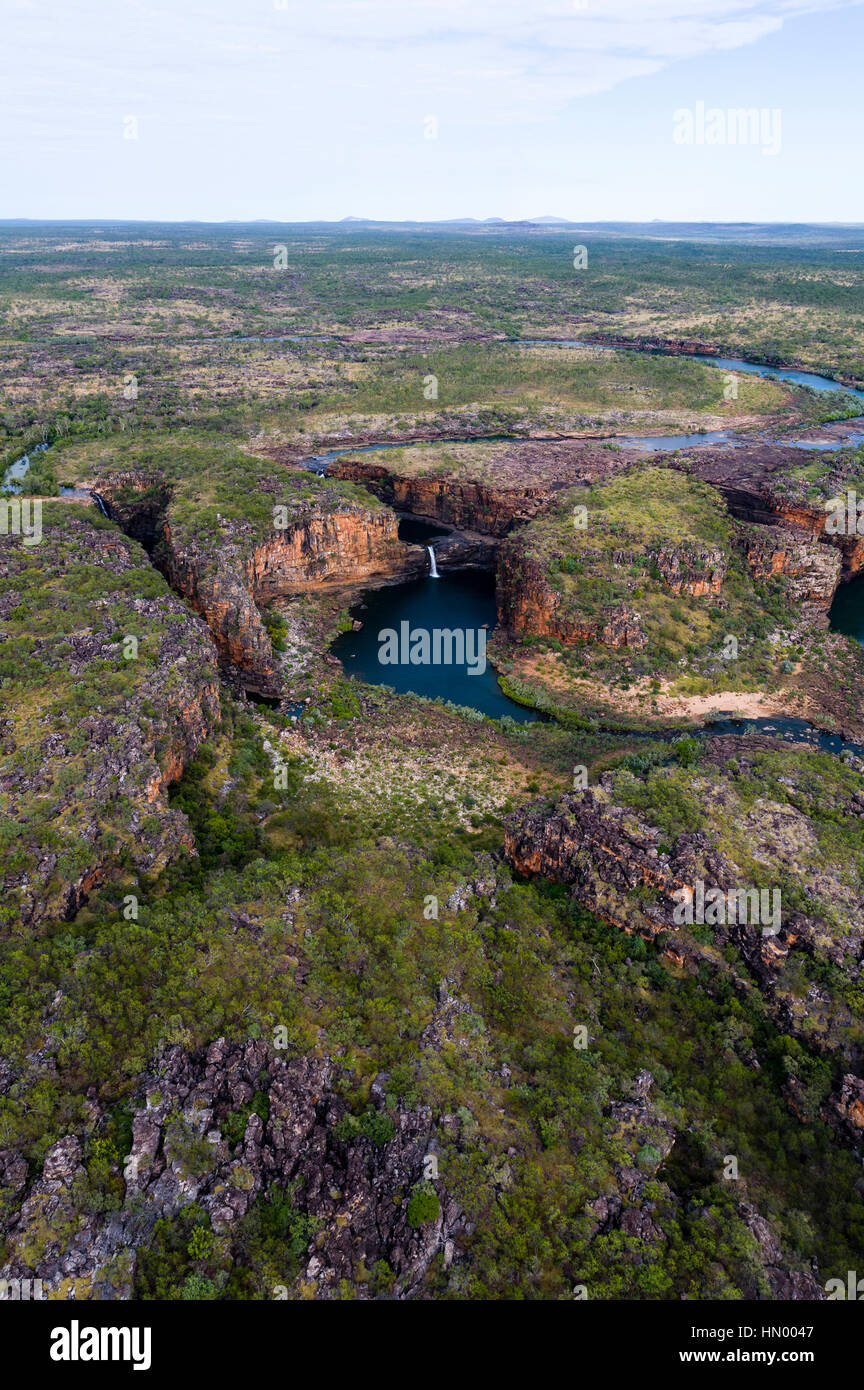 The Mitchell River winds it's way through a sandstone gorge in the ...
