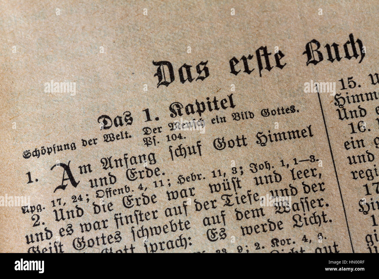 Extract from the Bible, In the beginning God created the heaven and the ...