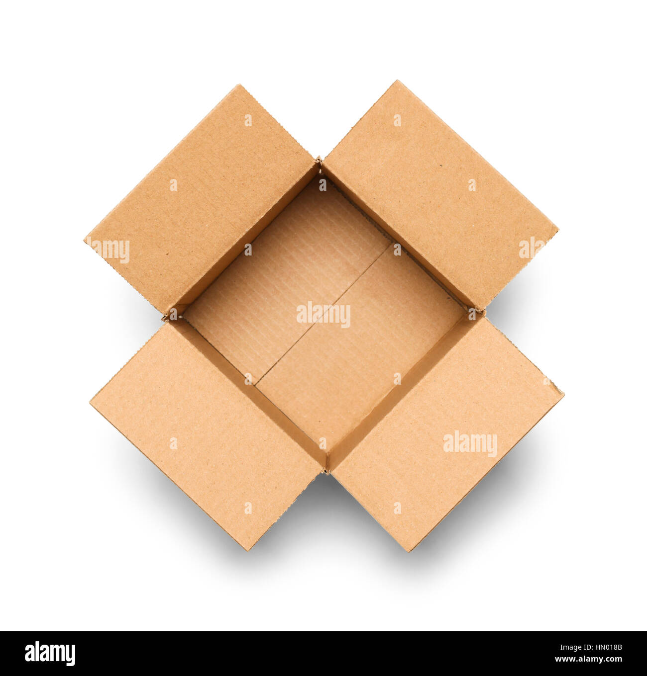 Open Empty Cardboard Box Isolated on White Background Stock Photo - Alamy