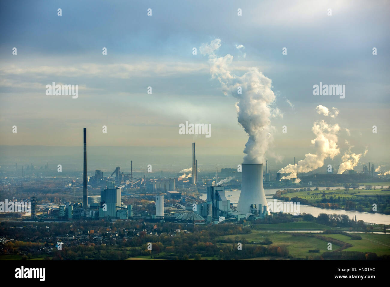 STEAG power plant Duisburg Walsum, coal plant, fossil energy, cooling ...