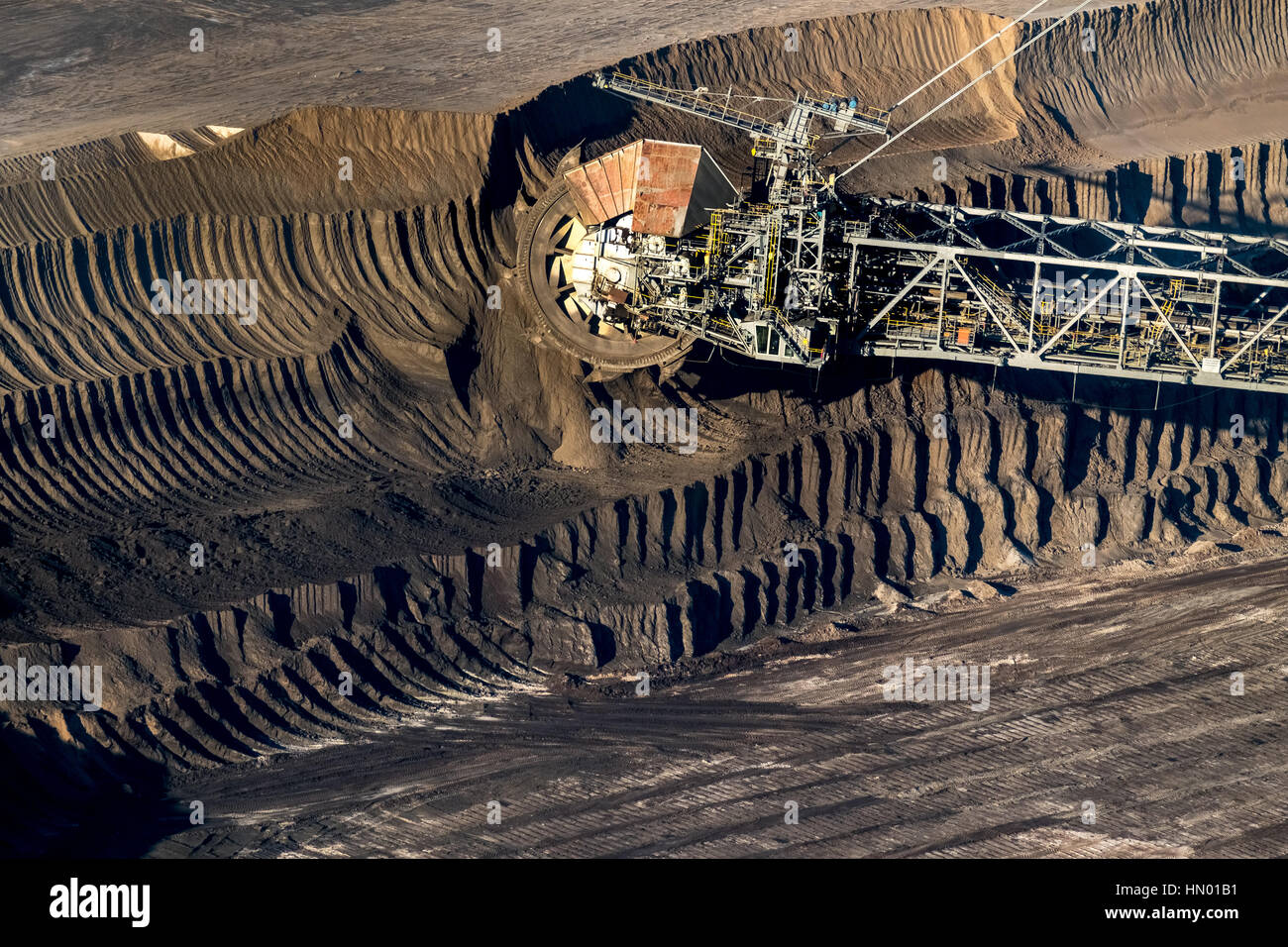 Lignite excavator bucket wheel, lignite mining, Garzweiler, Erkelenz ...