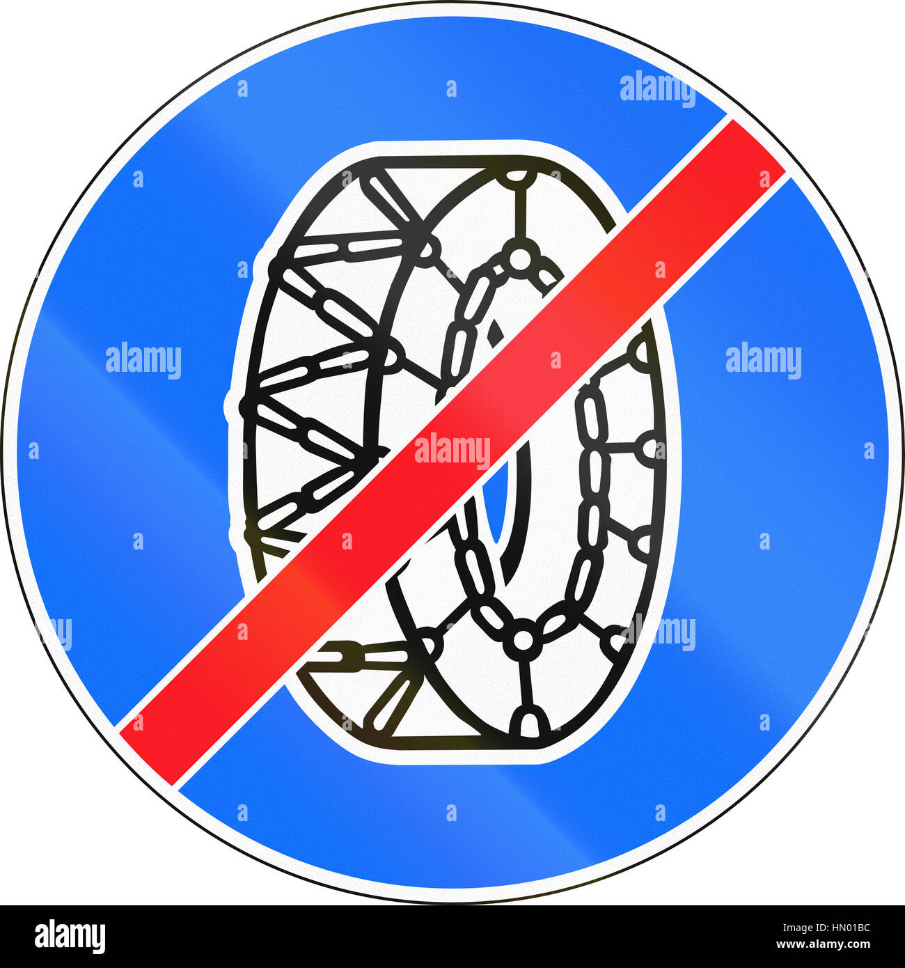 Road sign used in Switzerland - End of snow chain requirements Stock ...