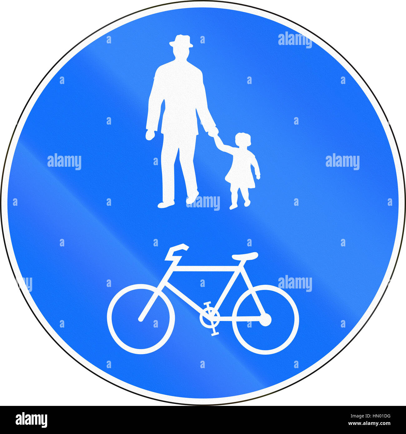 Road sign used in Switzerland - Cycle and pedestrian route Stock Photo ...