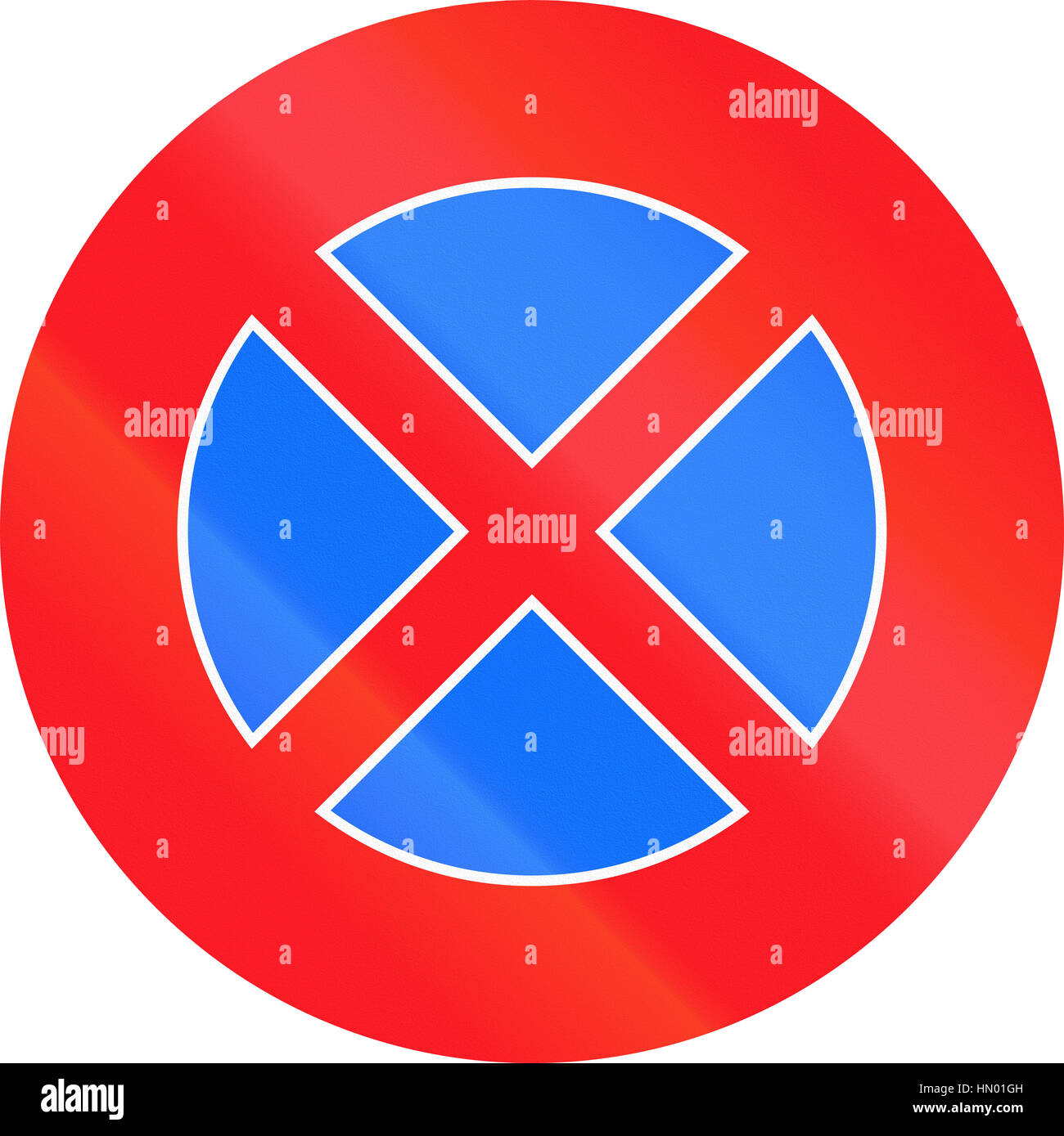 Road sign used in Switzerland - No stopping Stock Photo - Alamy