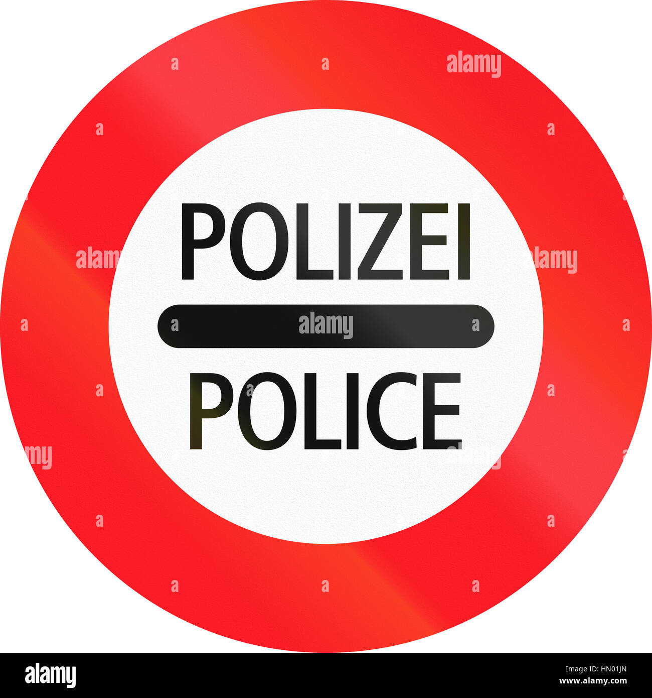 Road sign used in Switzerland - Police checkpoint, Polizei means Police ...