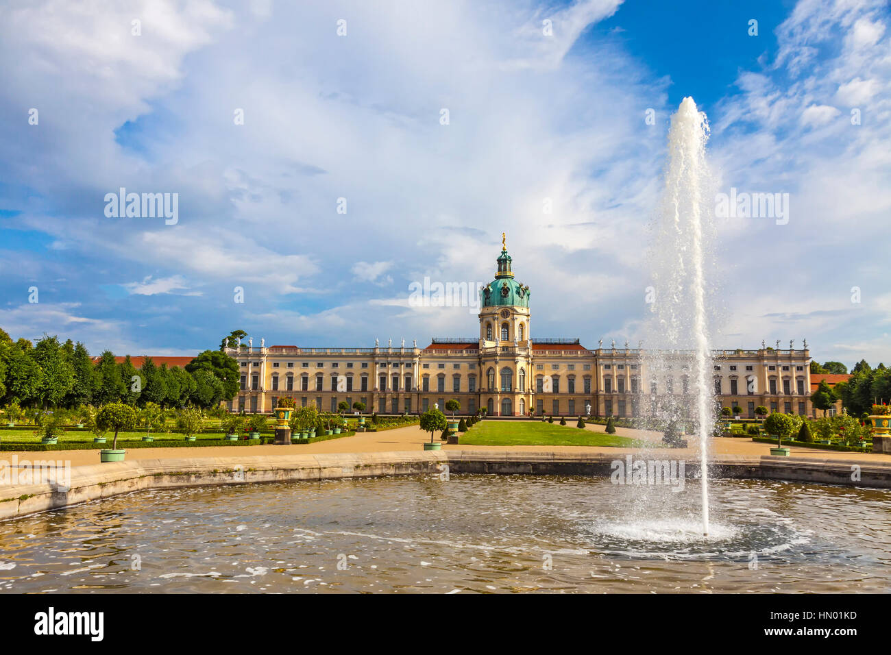 Charlottenburg Palace and garden in Berlin, Germany. The palace with ...
