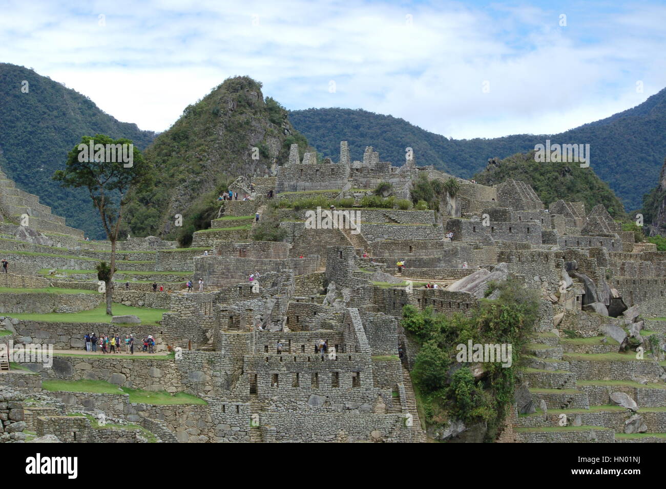 Beautiful Machu Picchu during the rainy season in January, 2017. The ...