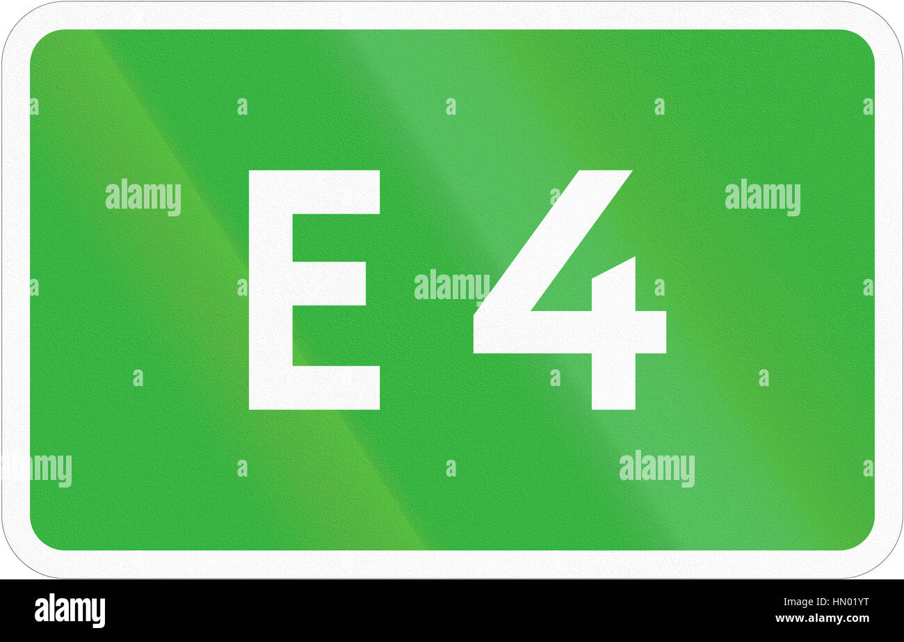 Road sign used in Sweden - Road number sign European highway Stock ...