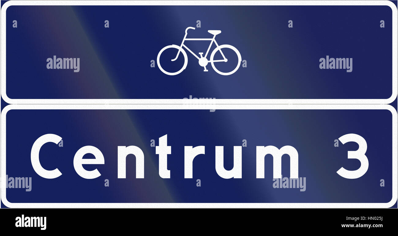 Road sign used in Sweden - Confirmatory sign Stock Photo - Alamy