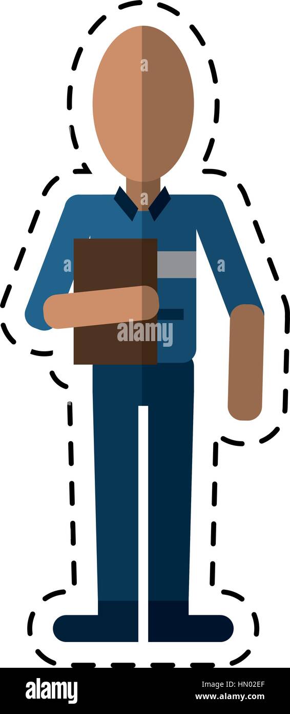 Man work employee clipboard Stock Vector Images - Alamy