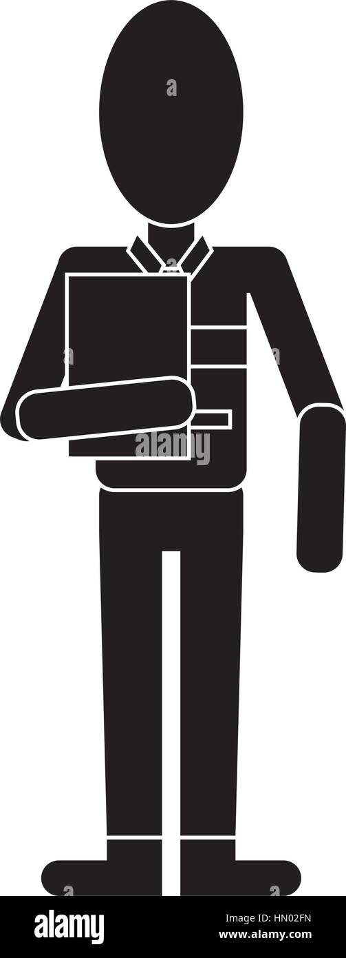 man work employee with clipboard pictogram Stock Vector Image & Art - Alamy